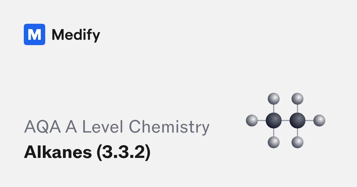 Alkanes (3.3.2) — AQA A Level Chemistry Study Notes — Medify