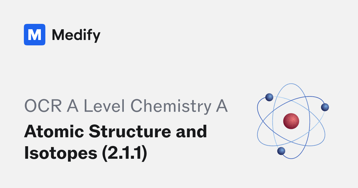 Atomic structure and isotopes (2.1.1) — OCR A Level Chemistry Study ...