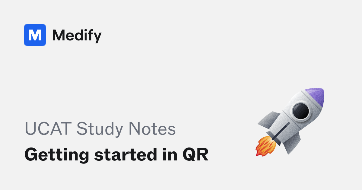 Getting started in QR — UCAT Study Notes — Medify
