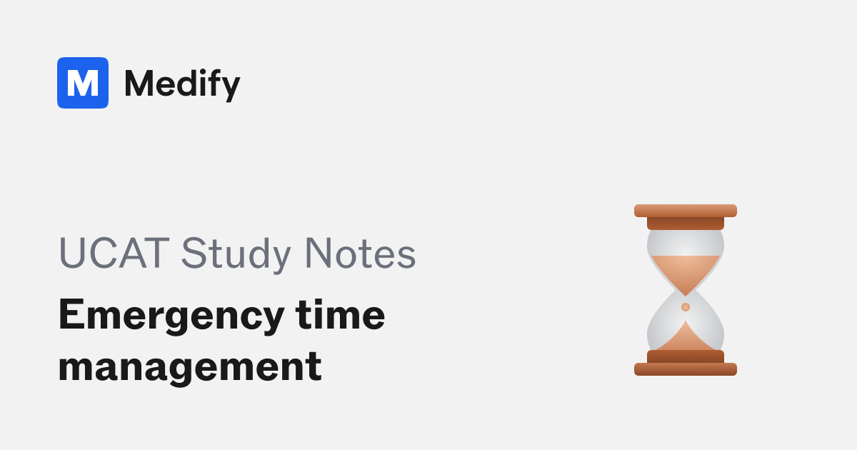 Emergency time management — UCAT Study Notes — Medify