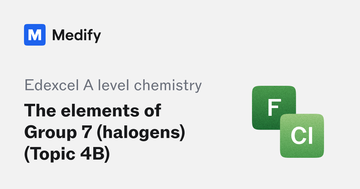 The elements of Group 7 (halogens) (Topic 4B) — Edexcel A Level ...