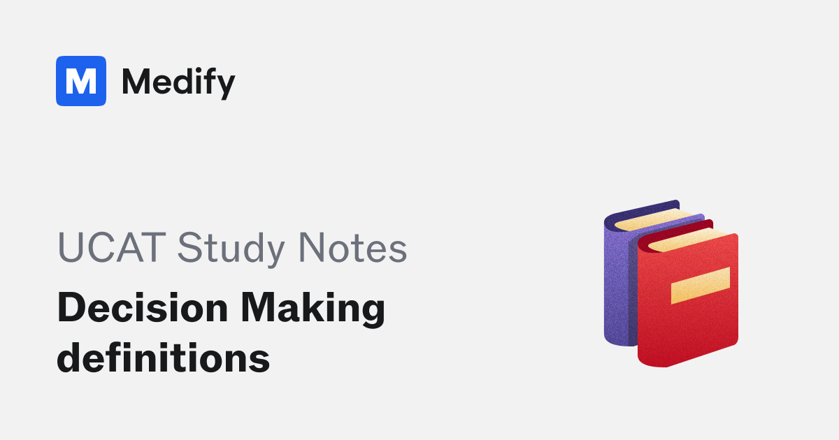 Decision Making definitions — UCAT Study Notes — Medify