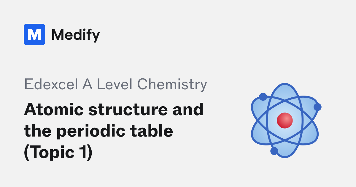 Atomic structure and the periodic table (Topic 1) — Edexcel A Level ...